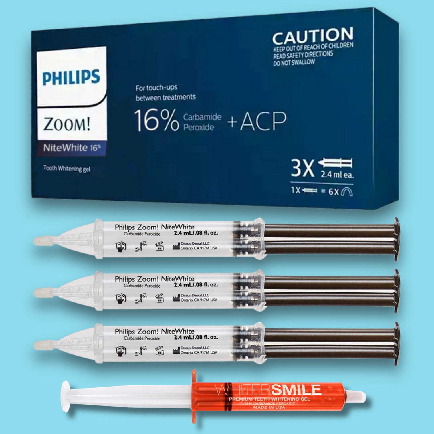 Philips ZOOM! Nite White Gel Kit 16% CP 3 x 2.4g Syringes | Best Price ...