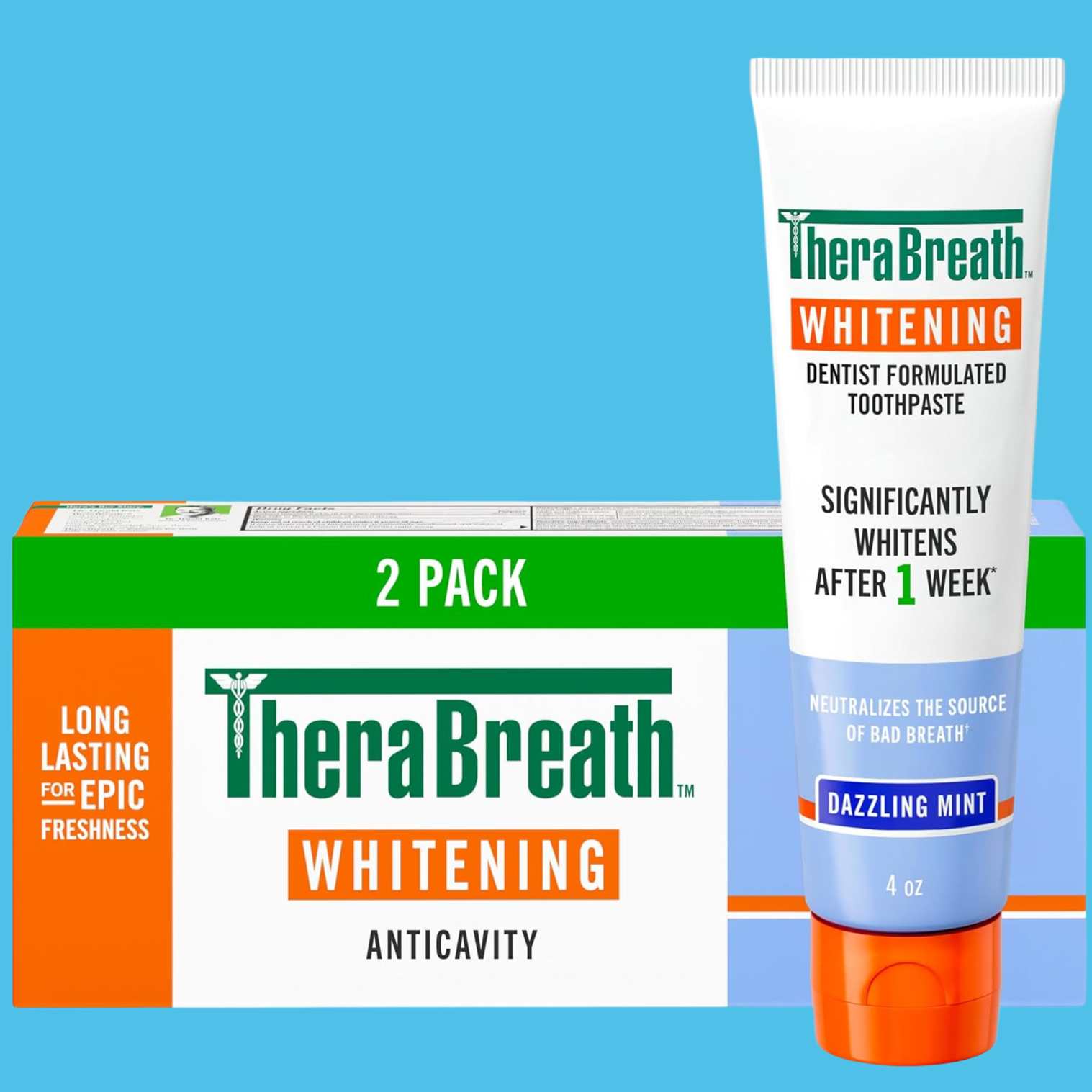 TheraBreath Whitening Toothpaste 113.5g (2 Pack) | Best Price Promise
